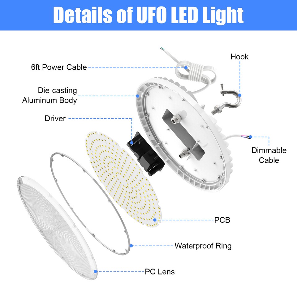 240W 200W 150W UFO LED High Bay Light Fixture Factory Warehouse ...