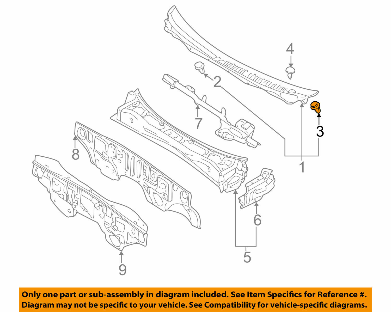 NEW!!! Genuine 1995-99 MITSUBISHI Eclipse Exterior Moulding Clip OEM ...