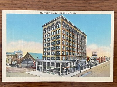 Postcard Traction Terminal Building Indianapolis Indiana, Vintage Photo ...