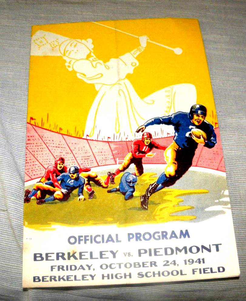 VINTAGE FOOTBALL PROGRAM BERKELEY vs PIEDMONT BERKELEY HIGH SCHOOL ...