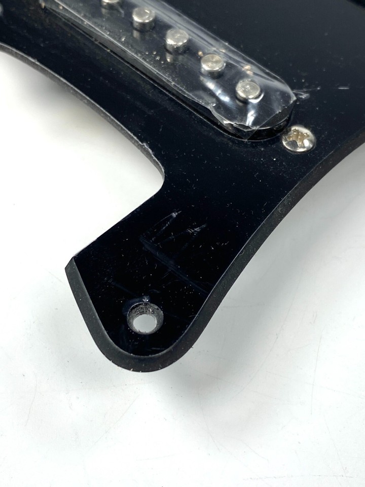 Genuine Fender Squier Strat HSS LOADED PICKGUARD BLACK w/Screw Pickup ...