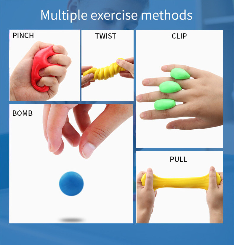 Hand Therapy Putty / 4 Resistances - Squeeze & Strengthen ...