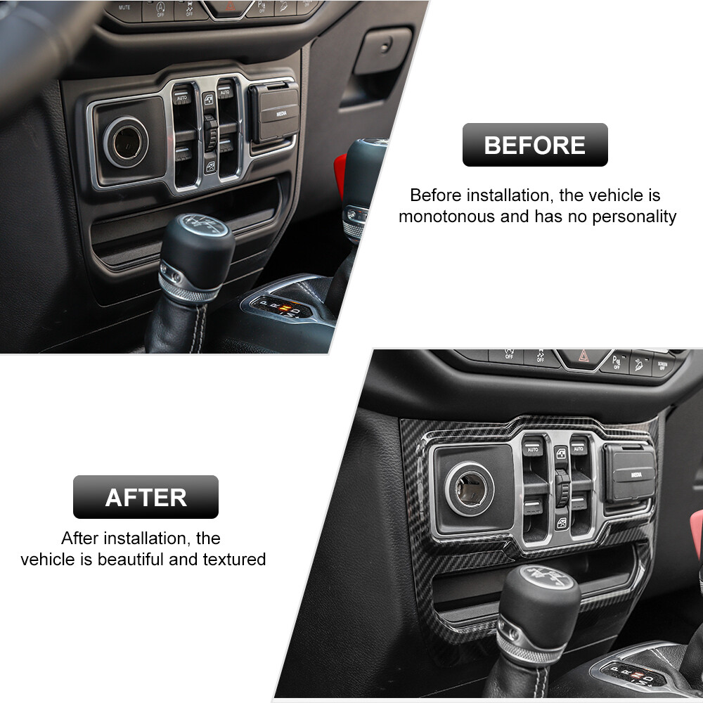 Dashboard Window Control Switch Cover Trim for Jeep Wrangler JL JT 2018 ...