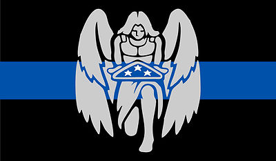 Thin Blue Line Angel Folded USA Flag window decal - Various Sizes | eBay