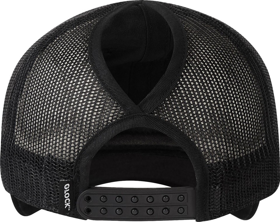 Black Glock Ponytail Cap Hat Black with Brown Leather Glock Girl Patch ...