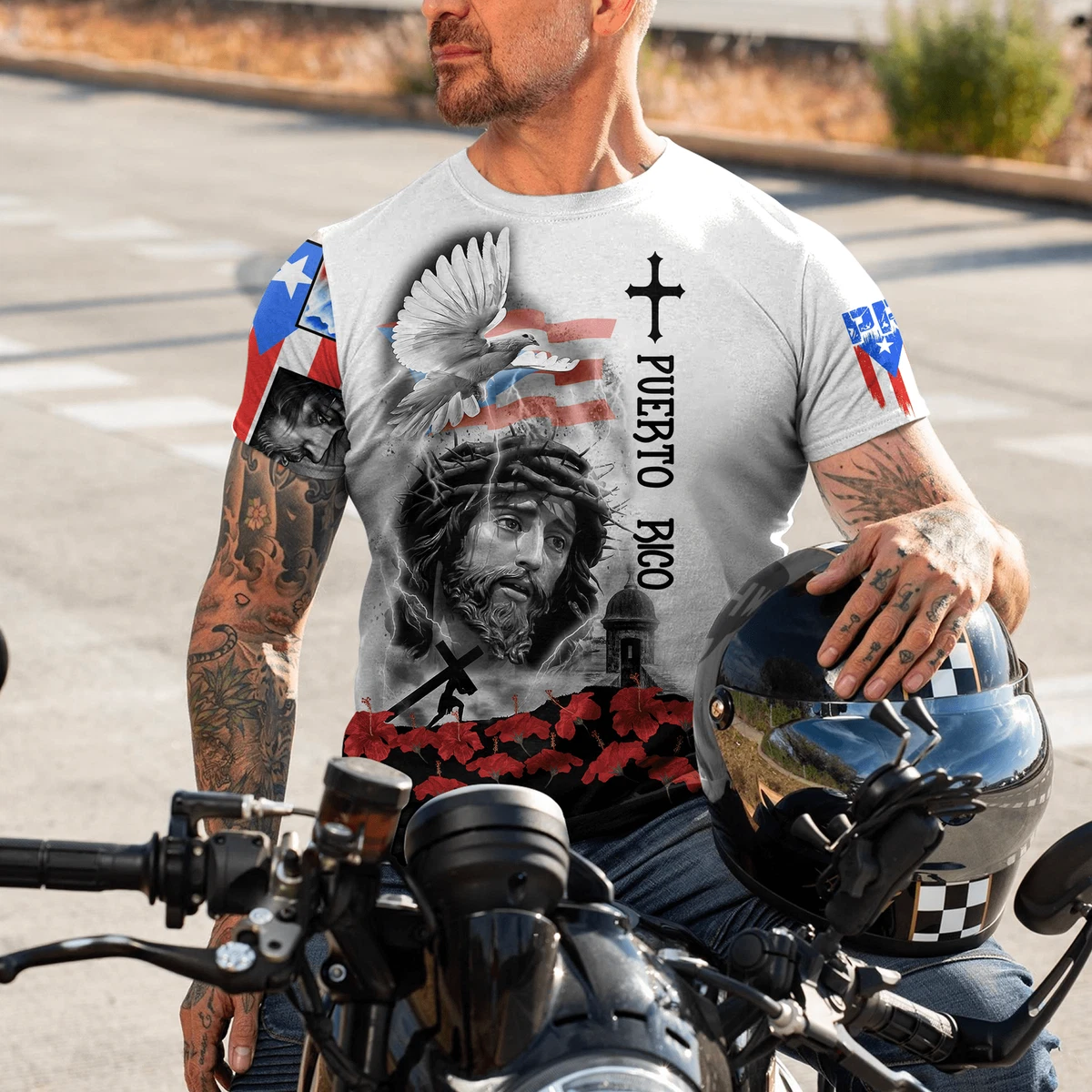 Puerto Rico Cross Tattoo