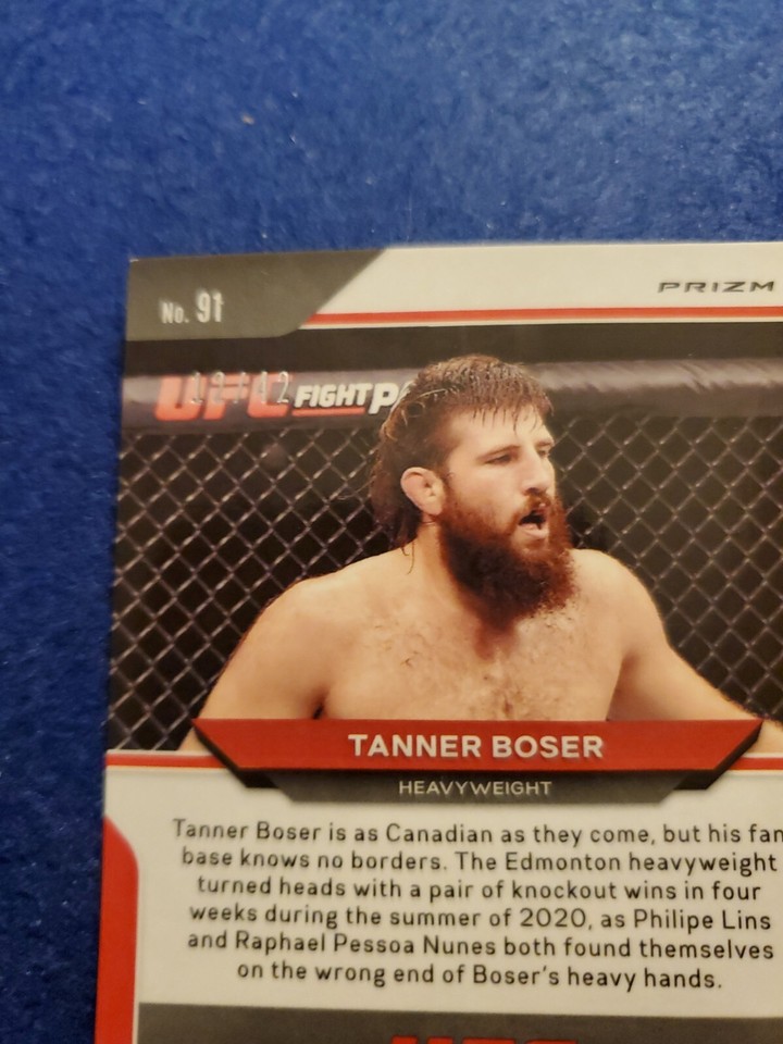 2021 Panini Prizm UFC Tanner Boser RC Rookie Card Pink Pulsar Prizm #12 ...