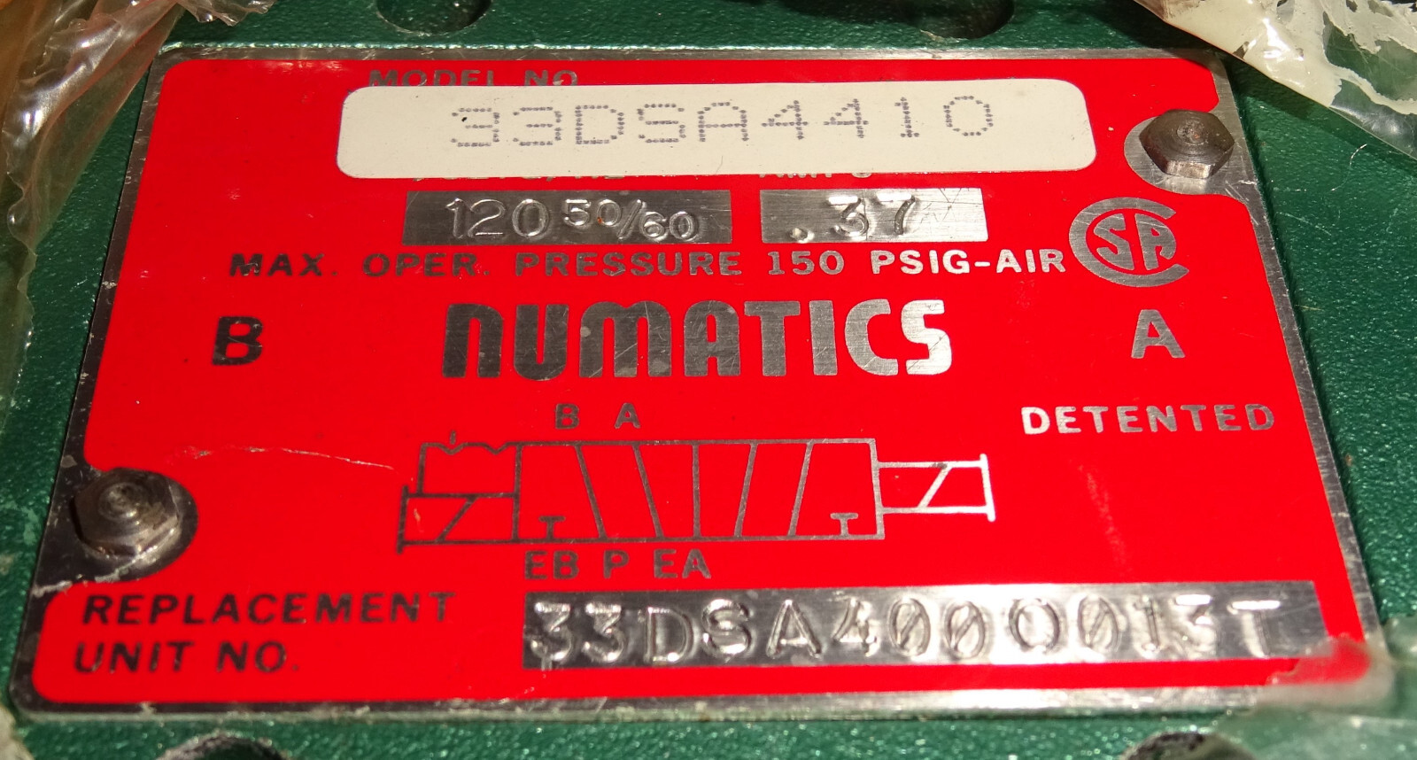 Numatics 33DSA4410 Manifold Solenoid Valve 120 VAC 0.36 Amps for sale ...