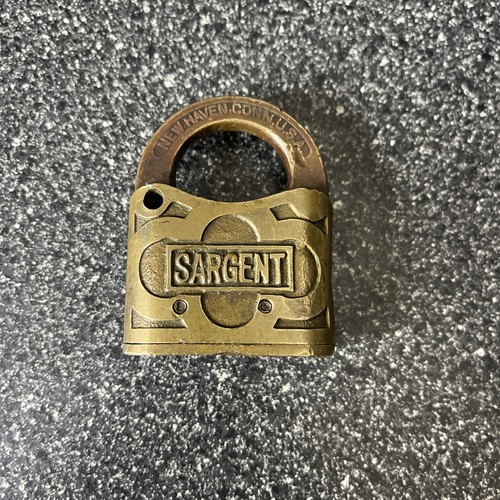Antique Sargent Brass Padlock - Vintage New Haven NO KEY - Heavy Duty ...