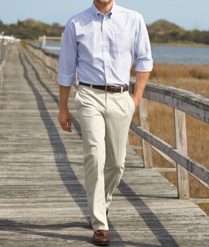 L.L. Bean Men's Wrinkle-Free Double L® Chinos, Classic Fit, Plain Front ...