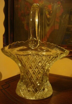 Vintage 80s Retired #530 Princess House Crystal 10" Bride's Basket ...