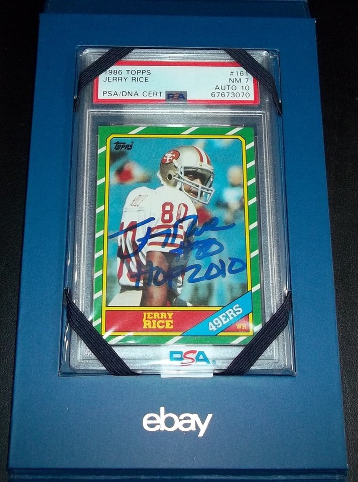PSA 7 10 Autograph PSA DNA Rc Jerry Rice Auto 1986 Topps Rookie Signed ...