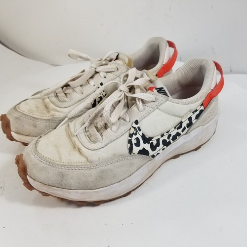 Nike Waffle Debut LP Shoes Womens 7.5 White Leopard Running Athletic ...