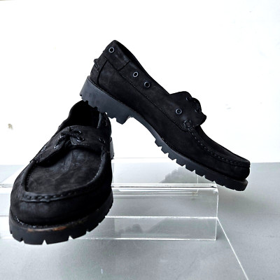 Thursday Boot Company Mens 8.5 Black Leather Handsewn Lug Loafers | eBay