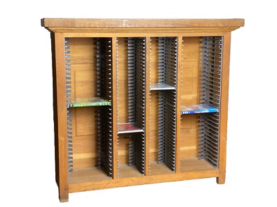 Solid Wooden Oak Wooden CD/DVD Storage Rack Holds 64 DVDs/80 CDs Sturdy ...