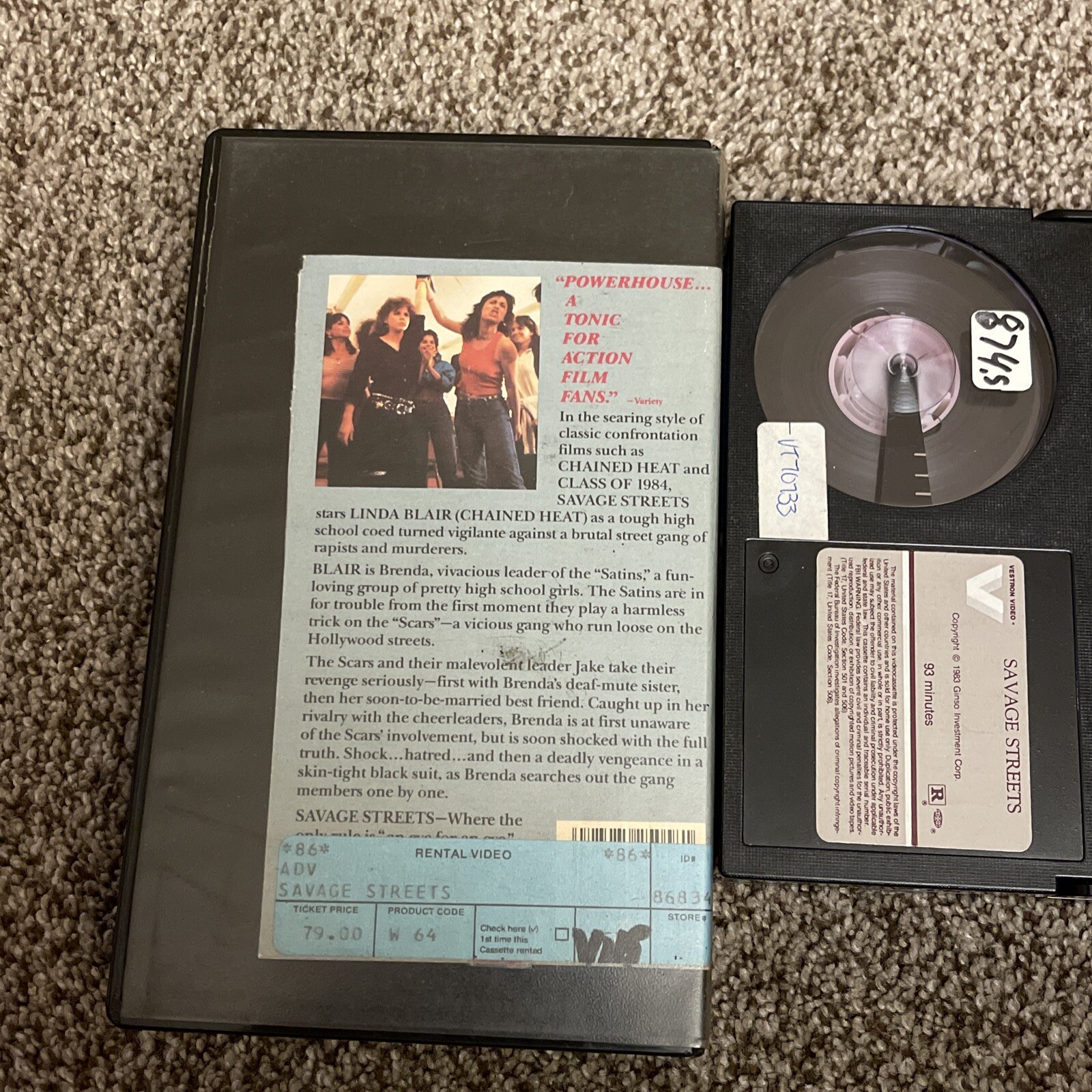 Beta Betamax Tape Video Movie Savage Streets 1983 L Blair Dryer “NOT ...