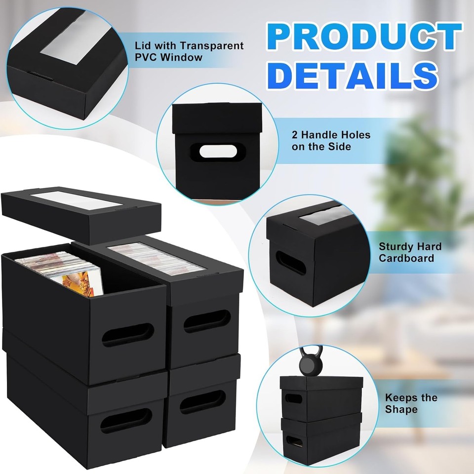 CD Storage Boxes,Cardboard CD Case Storage,CD Case Holder with 4 Pack ...