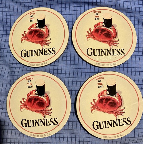 Set of 4 large official Guinness Cork Backed Coasters Catch Of The Day ...