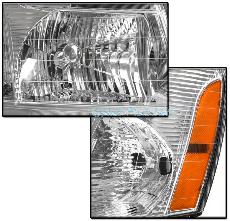 FOR 05-09 CHEVY EQUINOX CHROME HEADLIGHT HEADLAMP W/BLUE LED DRL LEFT ...