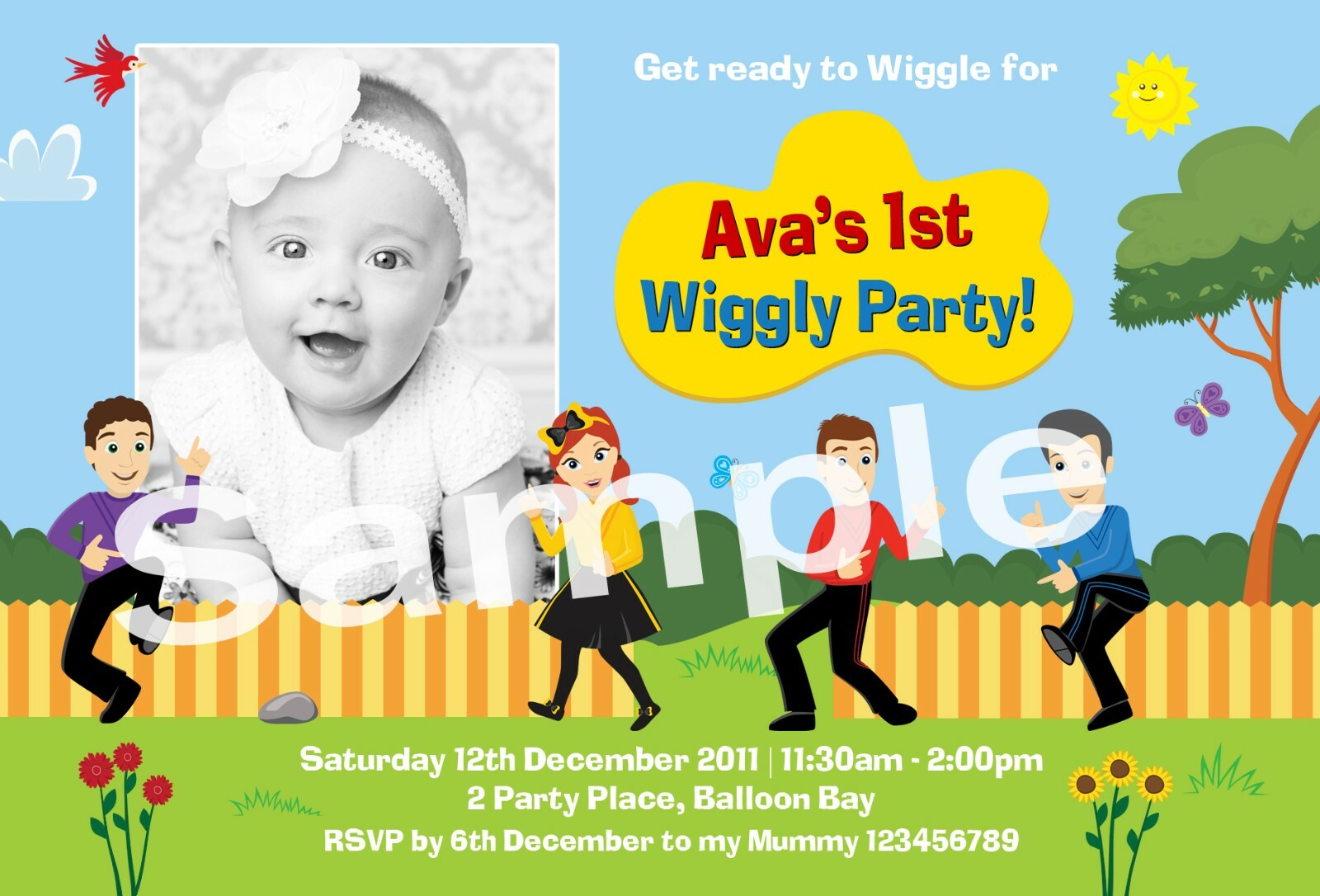 Personalised Wiggles Invitation | Custom Birthday Party Photo Invites ...