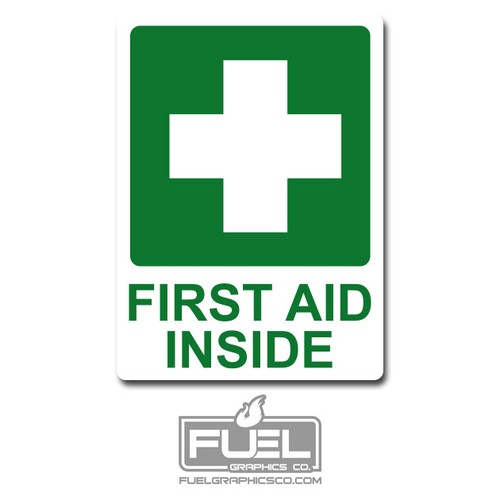 First Aid Inside Premium Vinyl Decal Sticker - Medical Aid Logo ...