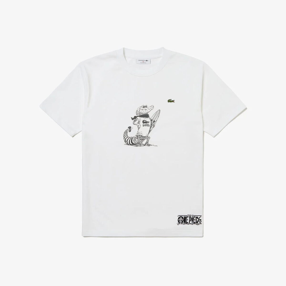 LACOSTE × ONE PIECE Crocodile Character T-shirt white black LACOSTE × ONE PIECE Crocodile Character T-shirt white black