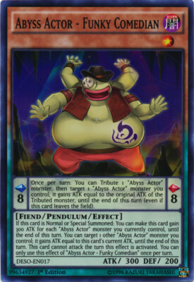 Abyss Actor - Funky Comedian - DESO-EN017 - Super Rare - 1st Edition x3 ...