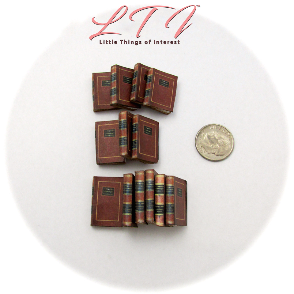 72 LIBRARY BOOKS Prop Books Miniature Dollhouse Books 1:12 Scale Fill ...