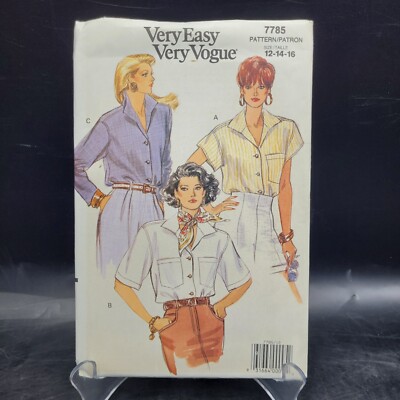 Uncut Very Easy Very Vogue Pattern 7785 Blouse Size 12-14-16 | eBay