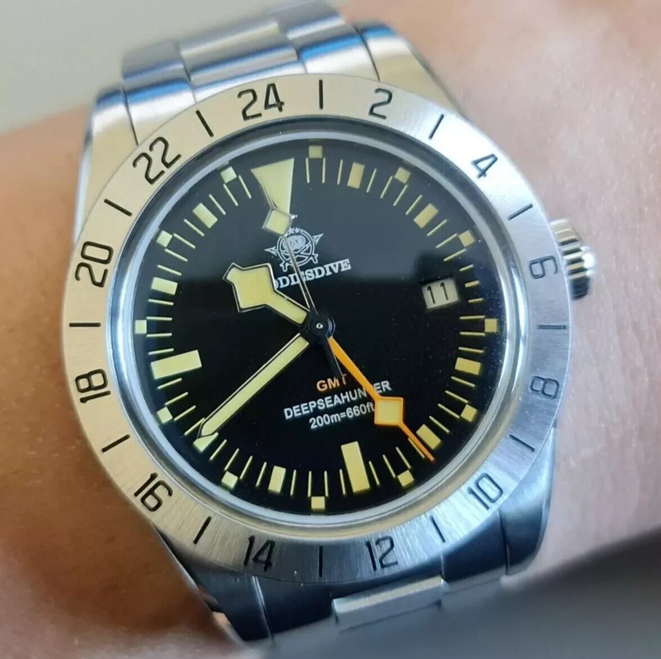 39MM Addiesdive GMT Explorer Quartz Watch Sapphire 200M Waterproof ...