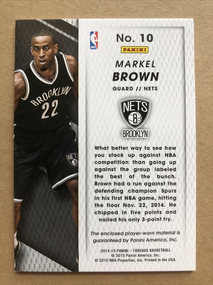 2014-15 Panini Threads Rookie Threads #10 Markel Brown Basketball RC | eBay