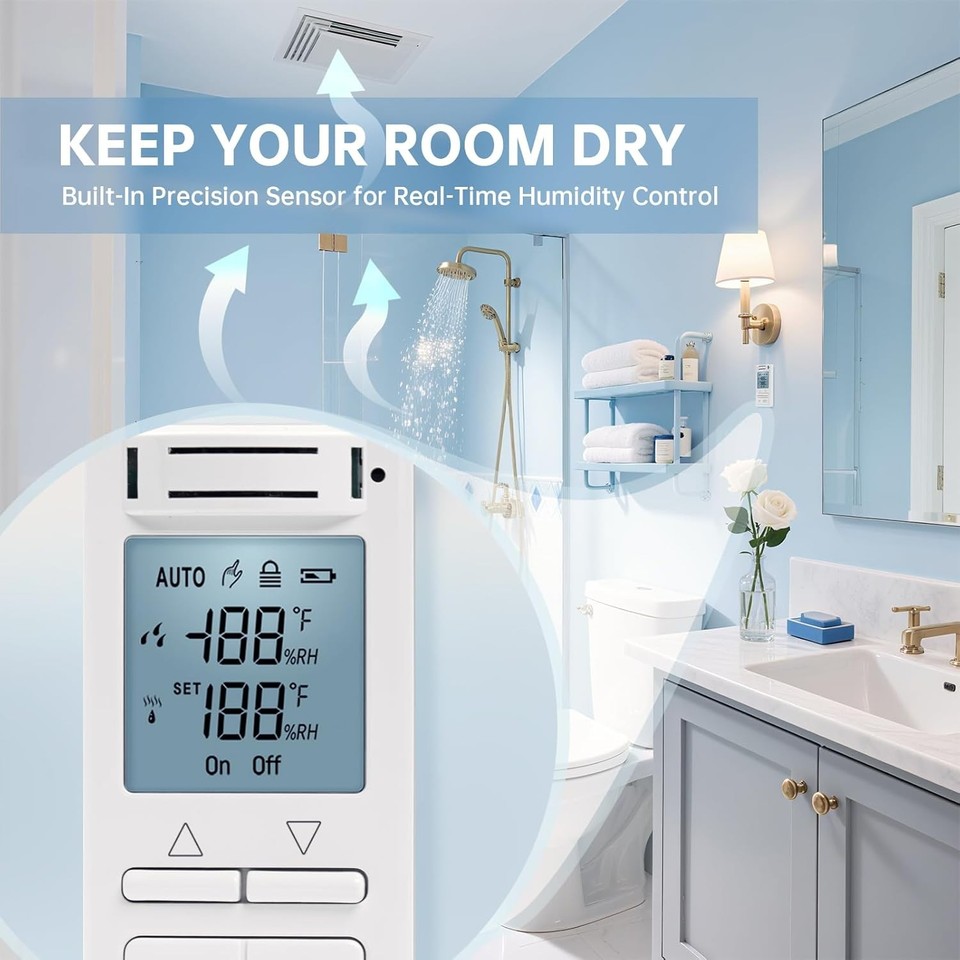 Humidity Sensor Switch, Wall Bathroom Fan Automated Control Switch | eBay