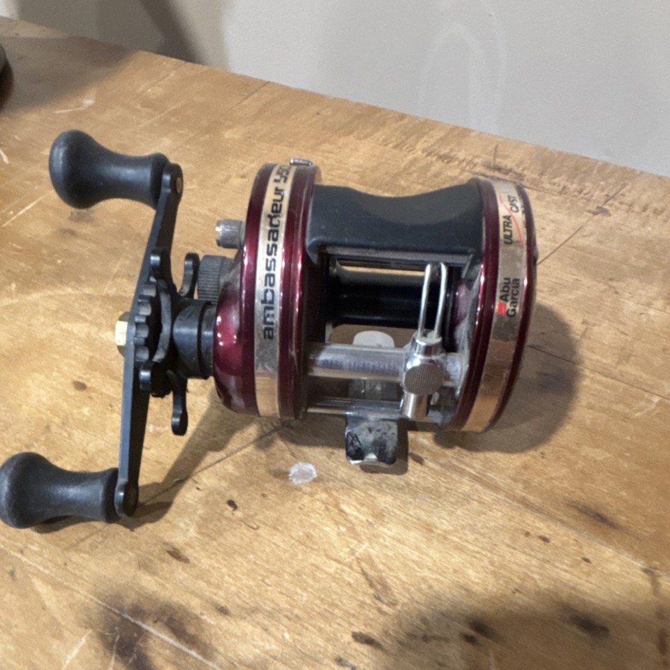 Abu Garcia Ambassadeur 5500-C3 Vintage 2 speed Casting Fishing Reel Red ...