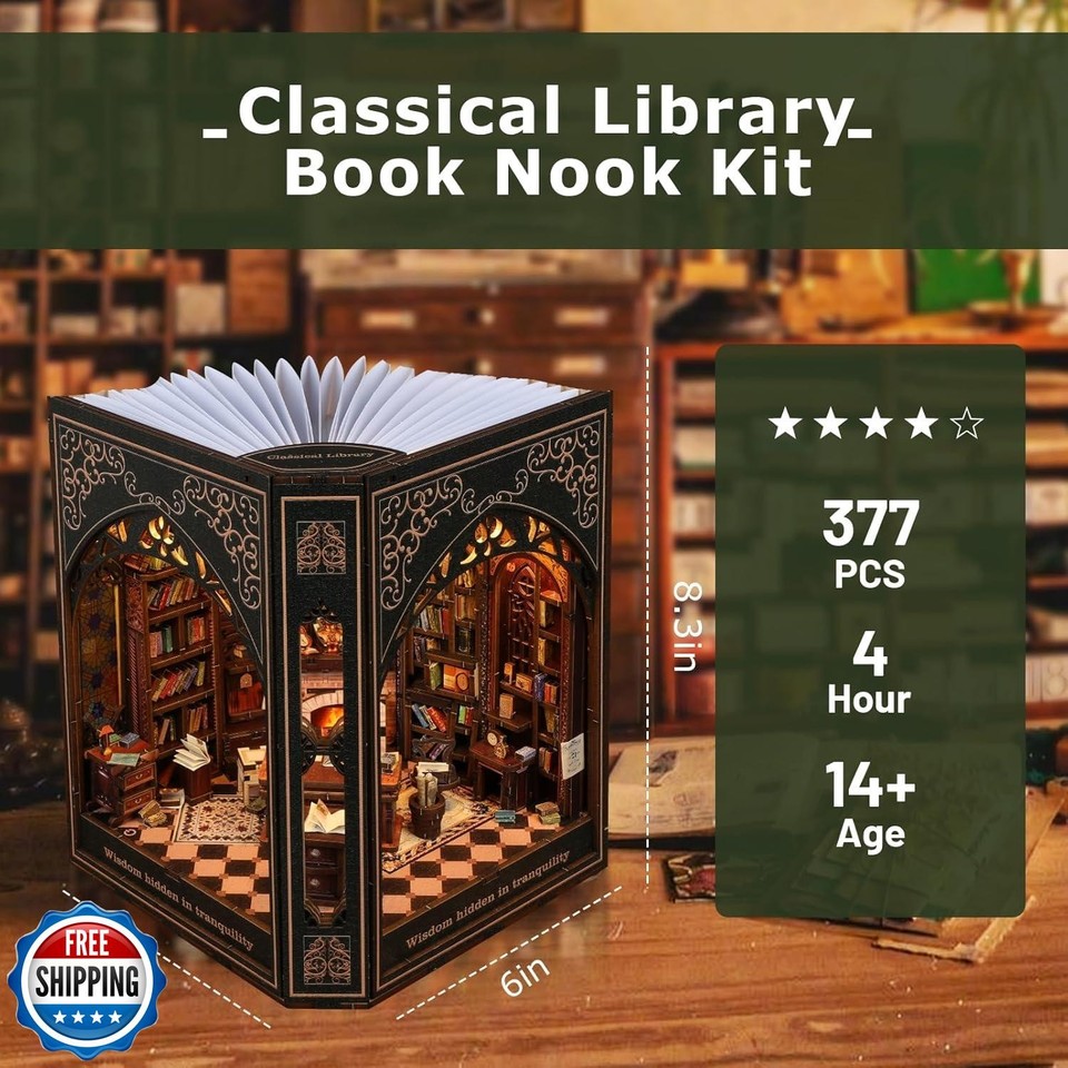 Book Nook Kit with Nightlight – Type-C and Battery Powered DIY Bo | eBay