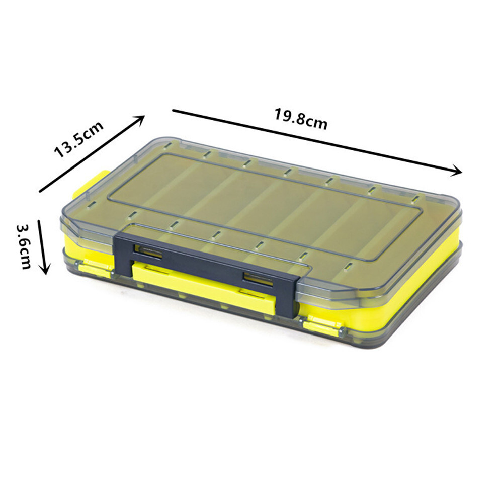 Portable Double Sided 14 Compartment Fishing Lure Bait Tackle Storage ...