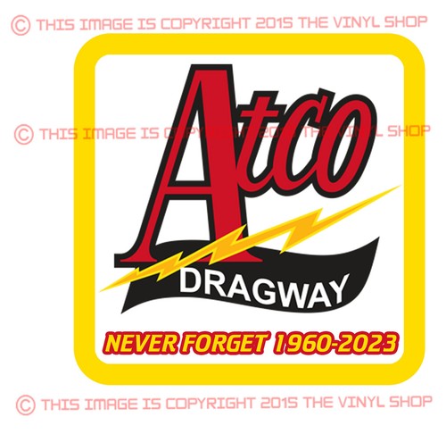 Atco Dragway SQUARE Never Forget 1960-2023 decal sticker decal | eBay