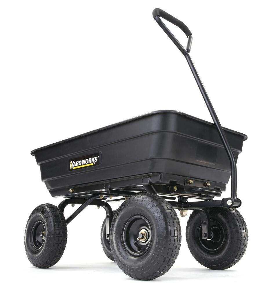 600 lb Large Poly Utility Dump Cart Soil Rock Mulch Garden Lawn Hauling ...