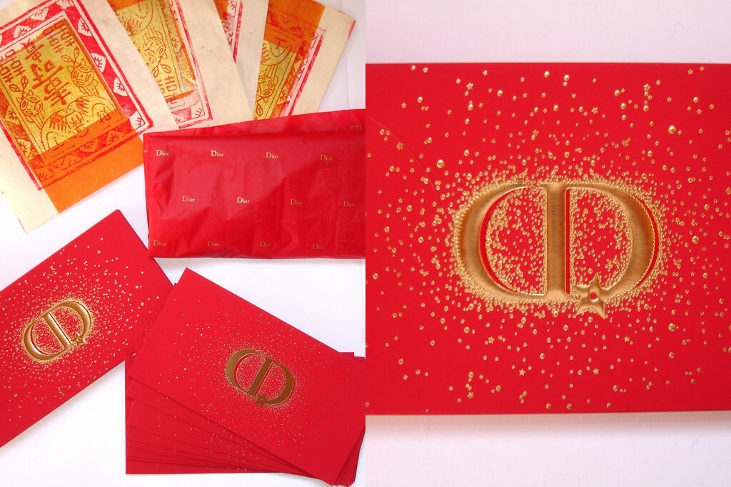 DIOR Lucky Red Lunar New Year Envelopes (Set of 8) + 8 Gold Leaf Joss ...