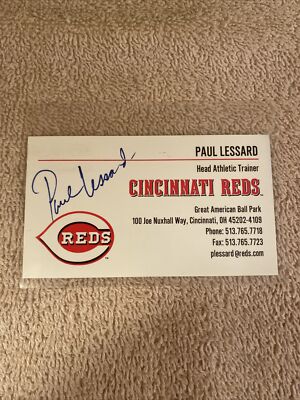 Paul Lessard Cincinnati Reds Signed Business Card Auto Autograph | eBay