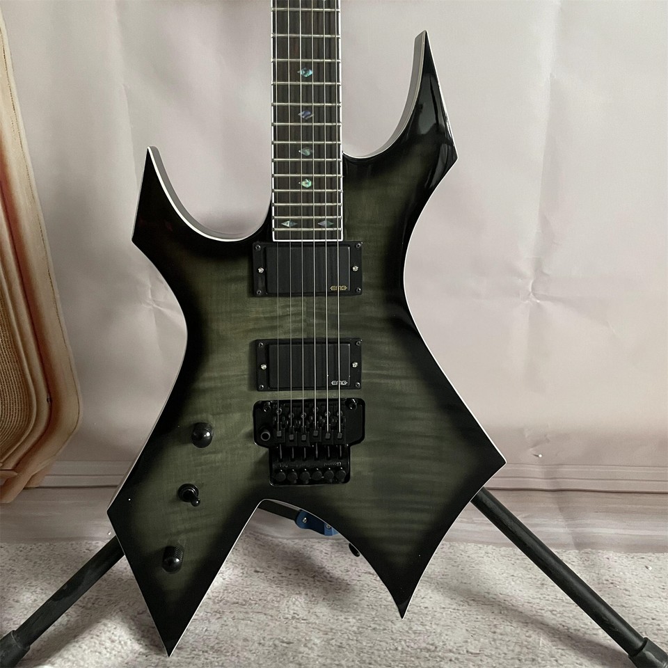 Left-Handed BC Rich Warlock 6 String Electric Guitar Black Parts Flame ...