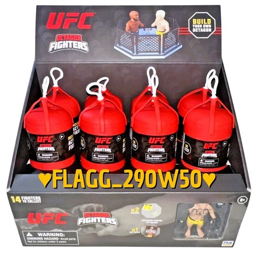 UFC Octagon Fighters Display Case & 8 SEALED Blind Pack Figure MMA ...