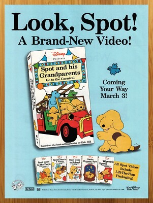 1998 Disney Spot VHS Videos Vintage Print Ad/Poster Retro 90s Kids Dog ...