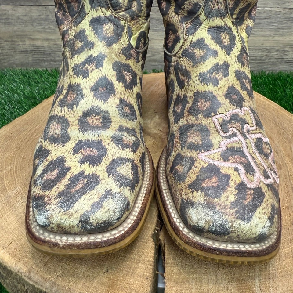 Tin Haul Co. Women - Size 6.5 - Cheetah Print Square Toe Cowboy Boots ...