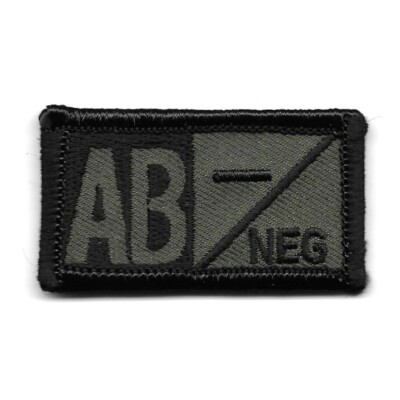 Olive Green Black Blood Type AB- Negative Patch Fits For VELCRO® BRAND ...
