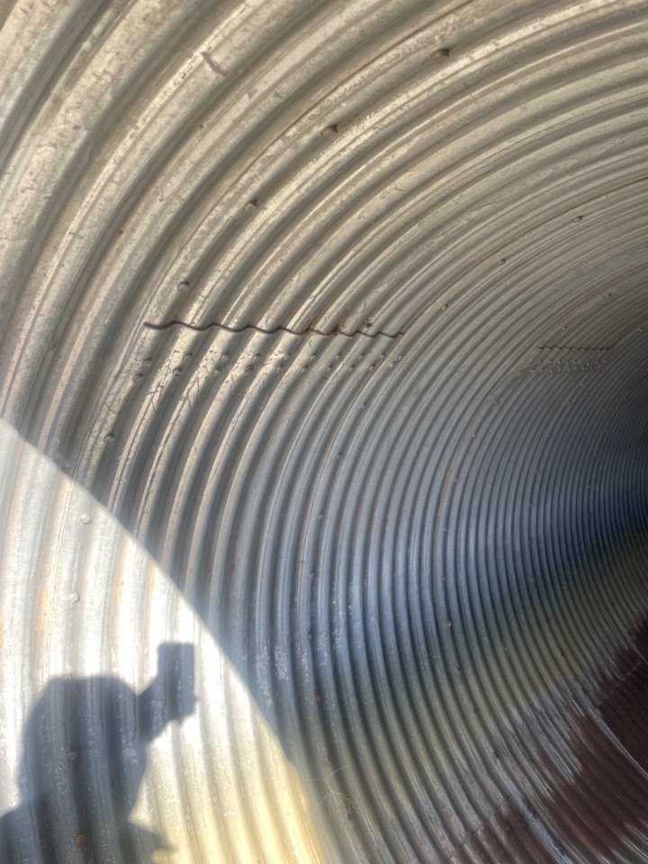 6ft diameter galvanized steel culvert pipe / bridge, driveway crossing ...