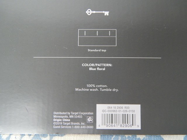 Threshold Quality & Design Fabric Shower Curtain Blue / Ivory Floral 72 ...