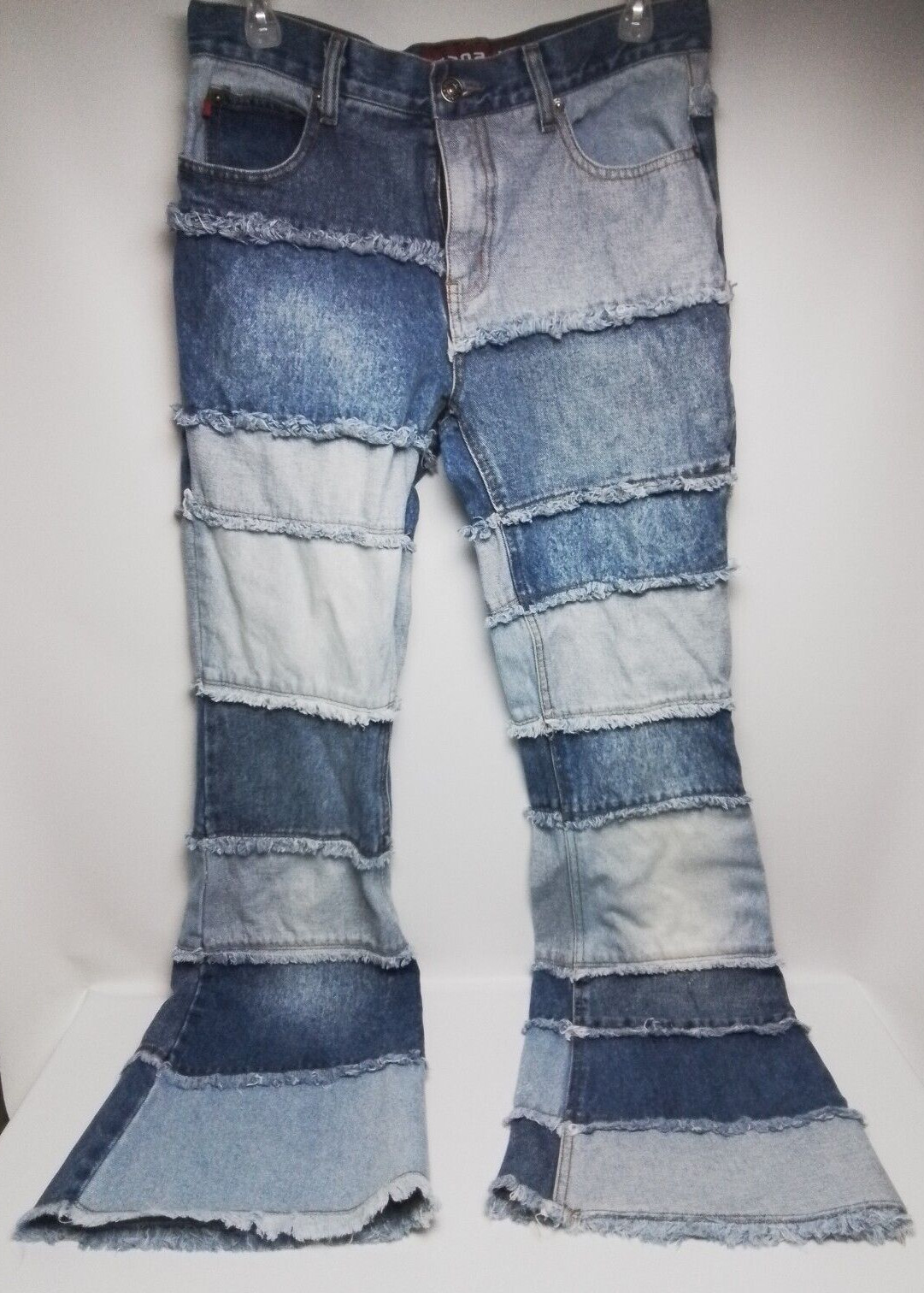 Vintage Zana Di Tiered Patchwork Flare Jeans Womens B… - Gem