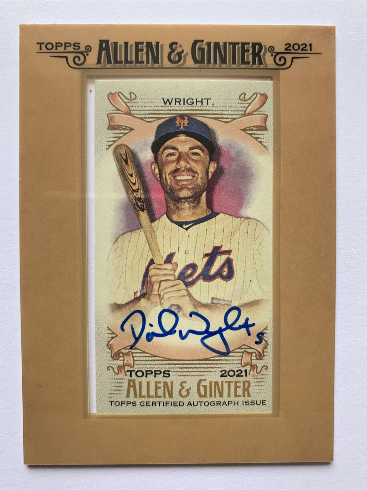 DAVID WRIGHT 2021 TOPPS ALLEN & GINTER STAR FRAMED MINI AUTO AUTOGRAPH ...