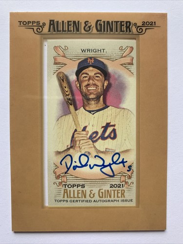 DAVID WRIGHT 2021 TOPPS ALLEN & GINTER STAR FRAMED MINI AUTO AUTOGRAPH ...