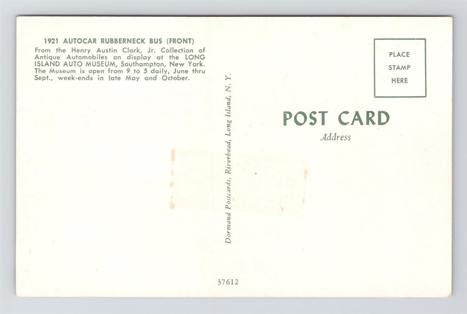 1921 Autocar Rubberneck Bus Front Automobile Long Island Auto Museum ...